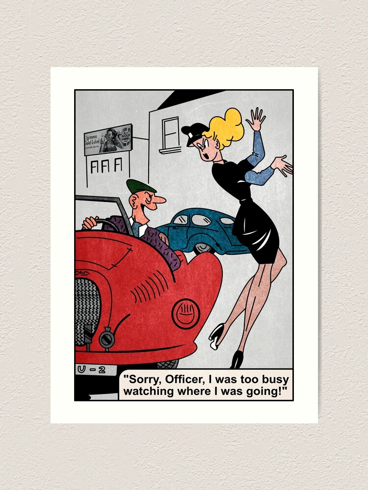 "Vintage Funny Joke Retro 1950's Humor Pin Up Girl" Art Print by ...