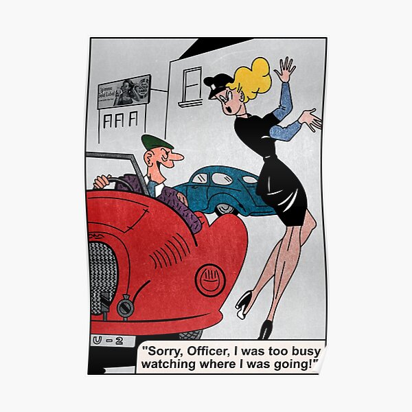 "Vintage Funny Joke Retro 1950's Humor Pin Up Girl" Poster by Maljonic ...