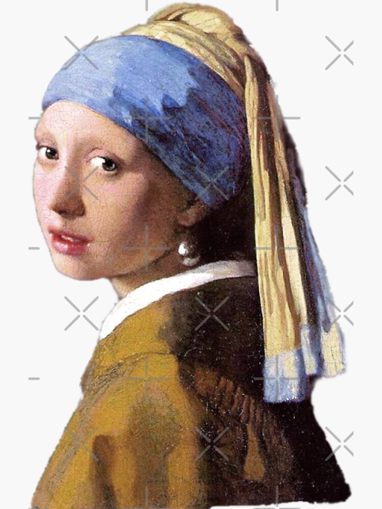 "girl with a pearl earring" Sticker for Sale by ausketches | Redbubble