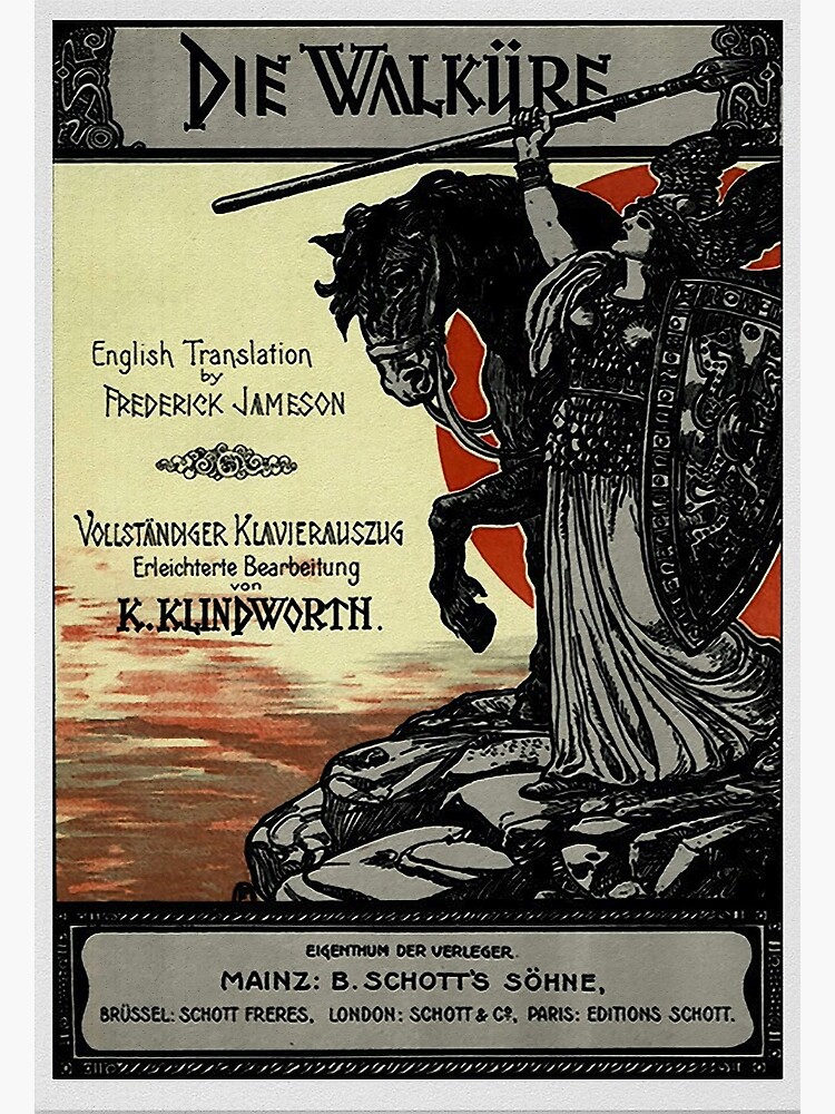 "Vintage Poster, Wagner's opera Die Walküre, 1899" Art Print by ...