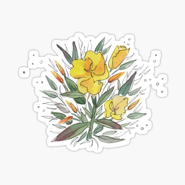 "Bright yellow flowers" Sticker for Sale by noelle-far | Redbubble
