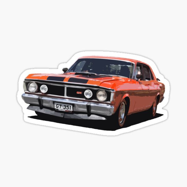 "Red GT 351" Sticker for Sale by radestilo | Redbubble