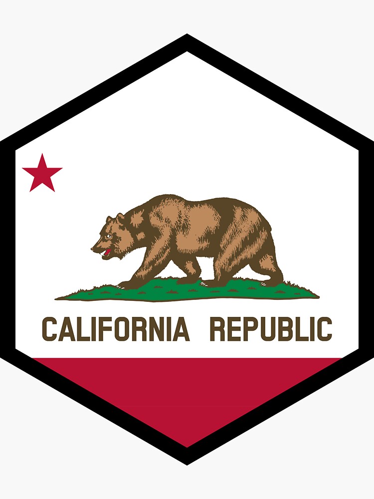 "CALIFORNIA HEXAGONAL SEAL" Sticker for Sale by dreamyguy | Redbubble