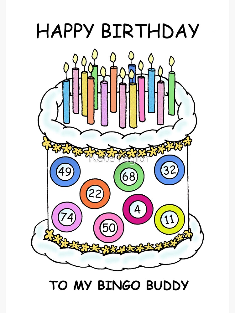 Pegatina «Feliz cumpleaños Bingo Buddy lindo pastel con velas» de ...