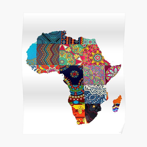 "Africa Continent in Patchwork" Poster for Sale by DusicaP | Redbubble