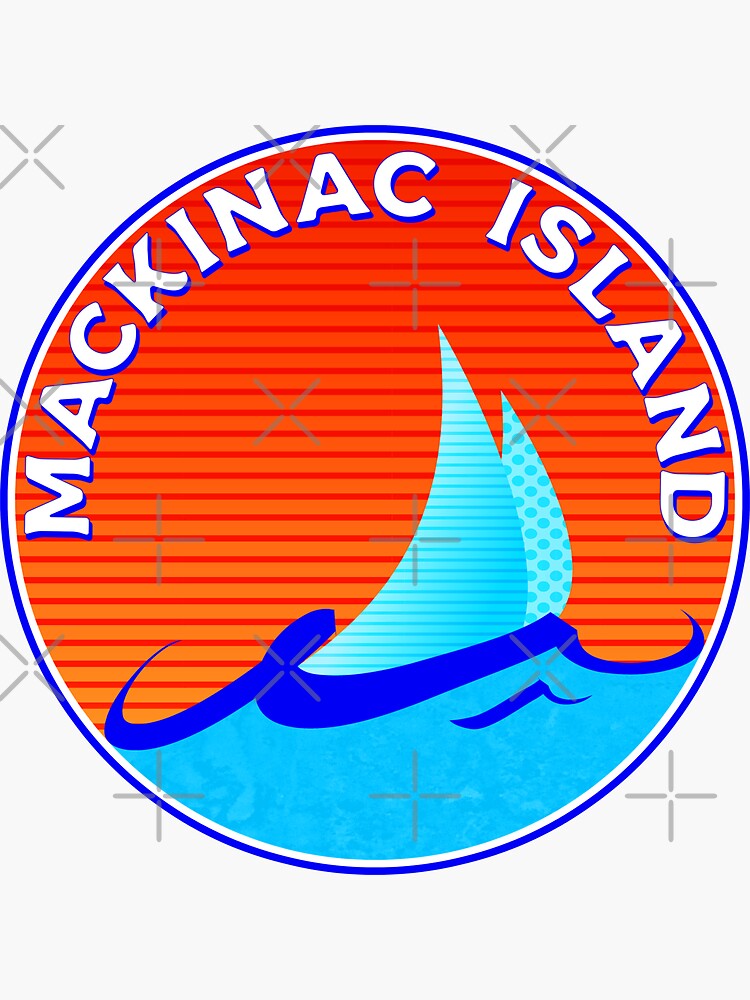 "MACKINAC ISLAND MICHIGAN BRIDGE LAKE HURON GREAT LAKES SAILBOAT ...