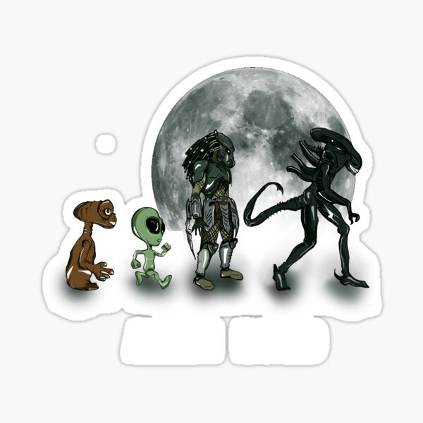 "Classic Album Sci Fi Alien" Sticker for Sale by MephobiaDesigns ...