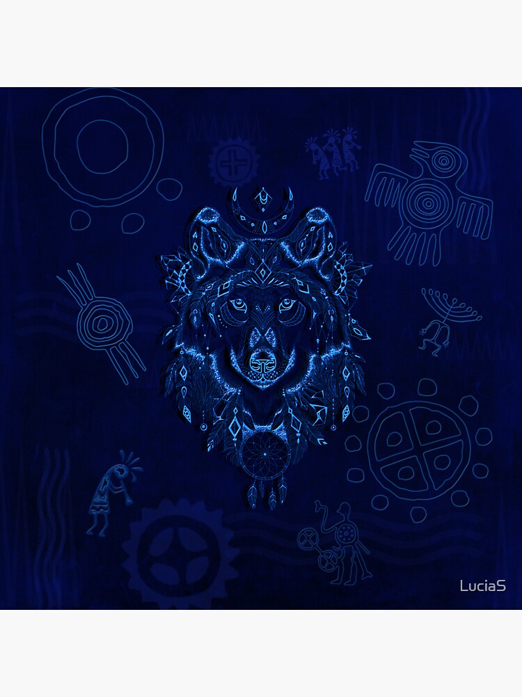 "Blue wolf" Sticker for Sale by LuciaS | Redbubble
