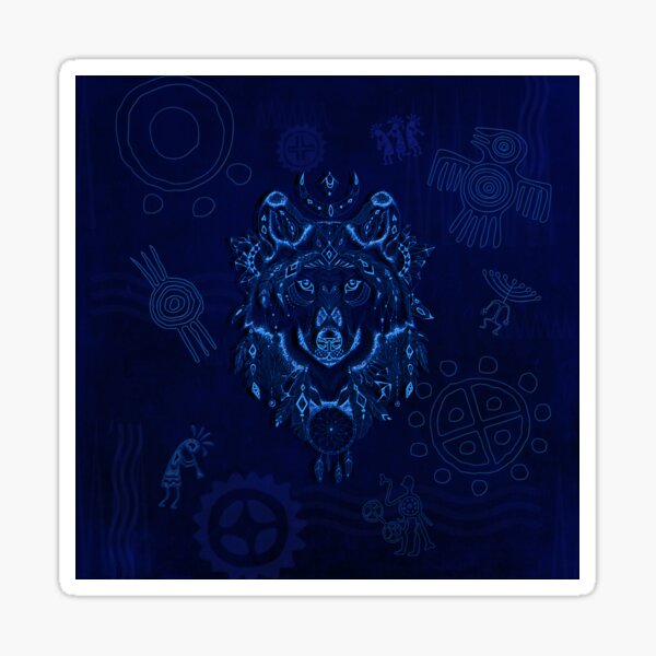 "Blue wolf" Sticker for Sale by LuciaS | Redbubble