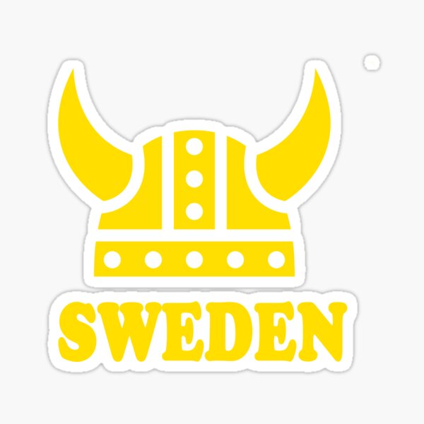 "Sweden Viking Hat Shield Helmet with Horns" Sticker by funnytshirtemp ...
