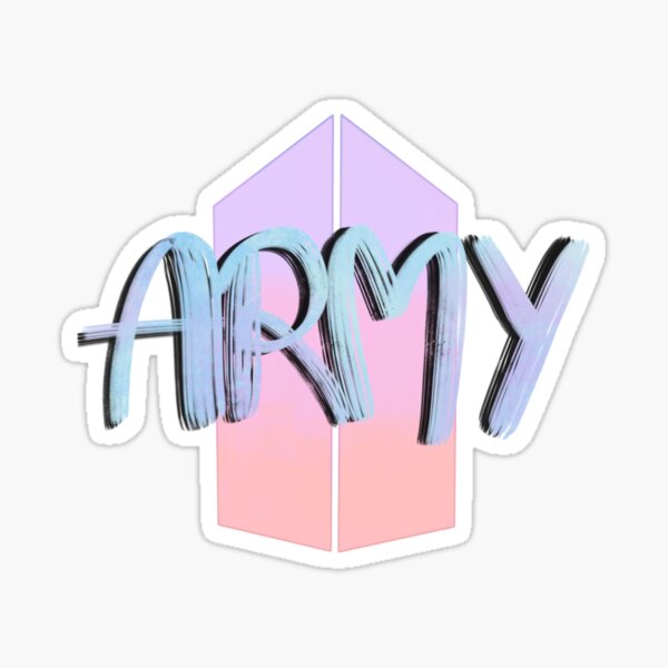 "Army bts lettering" Sticker for Sale by ArtsLoversAida | Redbubble