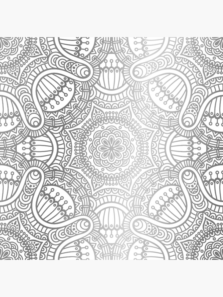 "Silver Ethnic Pattern With Mandalas" Poster for Sale by Vic Torys ...