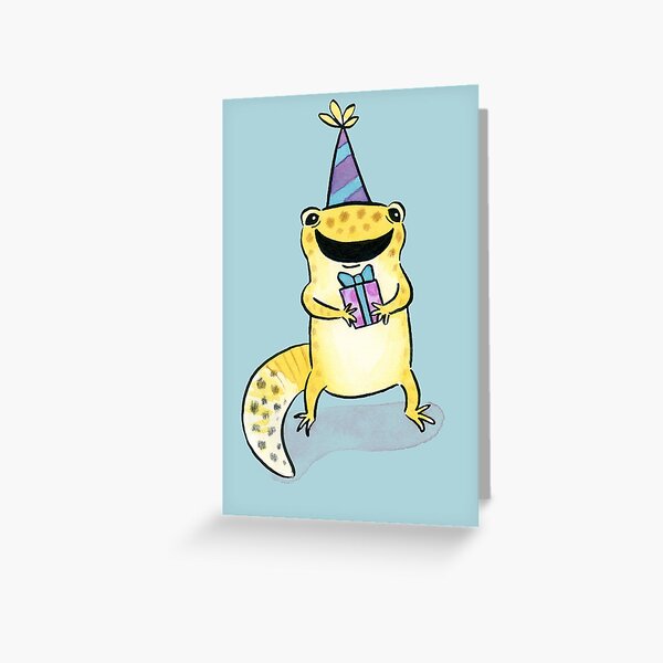 "Leopard Gecko Birthday" Greeting Card for Sale by zoel | Redbubble