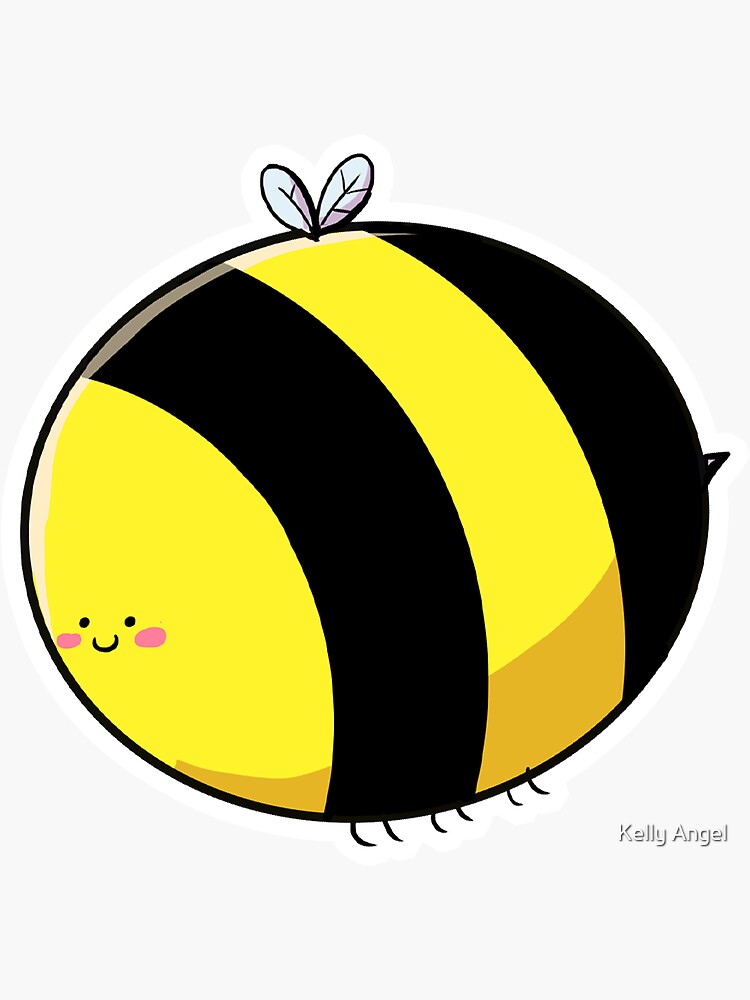 "Fat Bee, Tiny Face" Sticker for Sale by Kangel | Redbubble