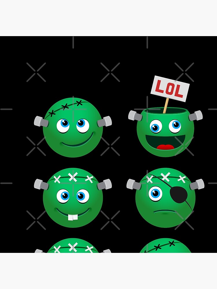 "Frankenstein Emoji for Spooky and Scary Halloween" Art Board Print for ...