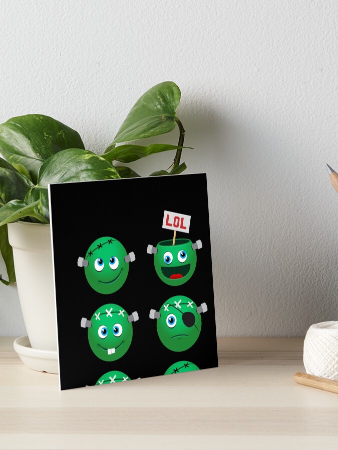 "Frankenstein Emoji for Spooky and Scary Halloween" Art Board Print for ...