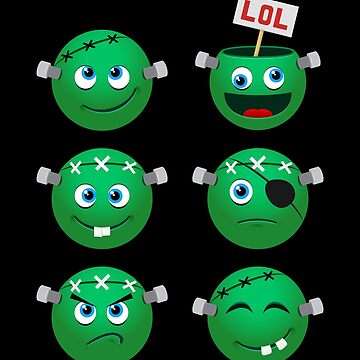 "Frankenstein Emoji for Spooky and Scary Halloween" Art Board Print for ...