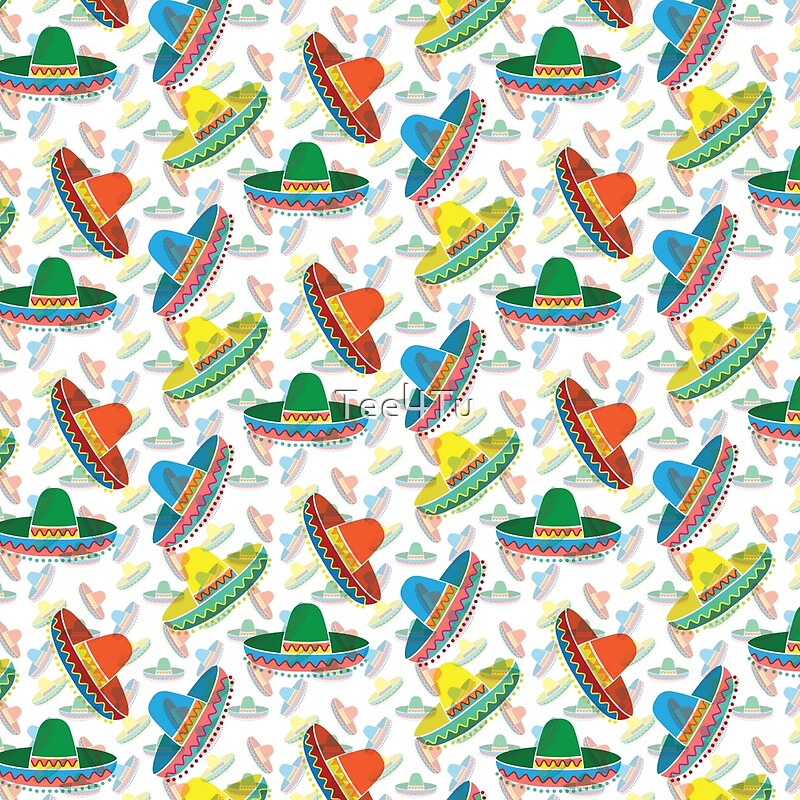 "Festive Sombrero (hat) pattern" by Tee4Tu | Redbubble