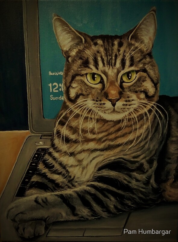 "Cat Fix Your Computer?" by Pam Humbargar | Redbubble