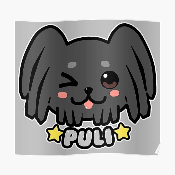 "KAWAII Puli Dog Face" Poster by TechraNova | Redbubble