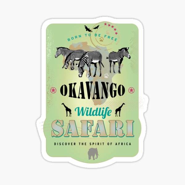 "Zebras Wildlife Safari Okavango Africa Botswana" Sticker for Sale by ...