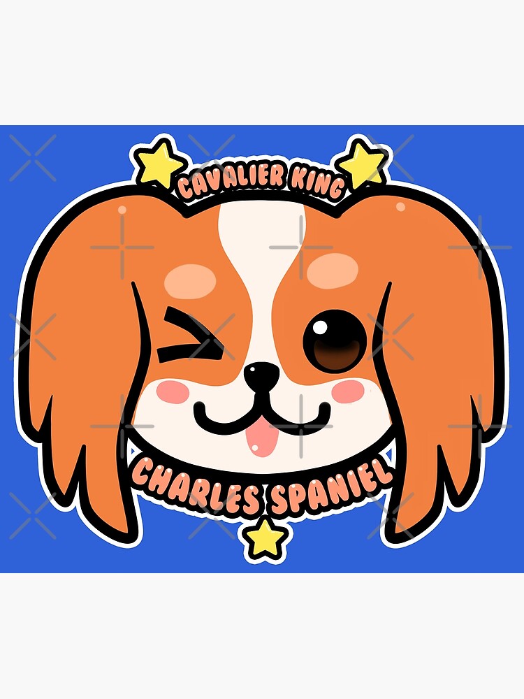 "KAWAII Cavalier King Charles Spaniel Dog Face" Art Print by TechraNova ...