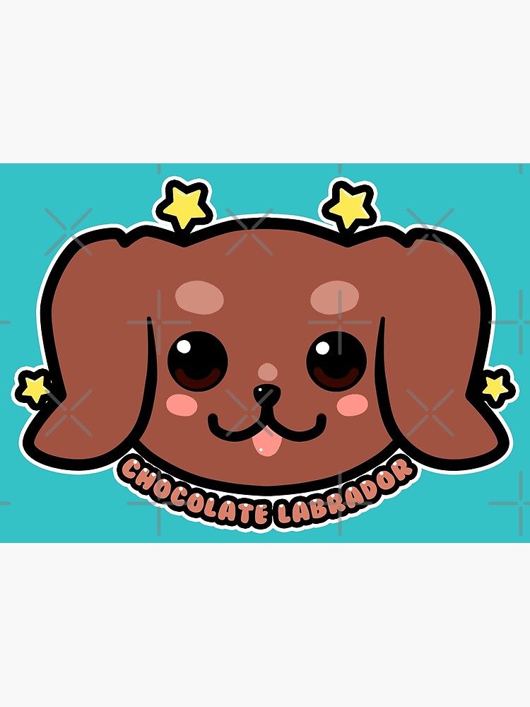 "KAWAII Chocolate Labrador Dog Face" Art Print by TechraNova | Redbubble