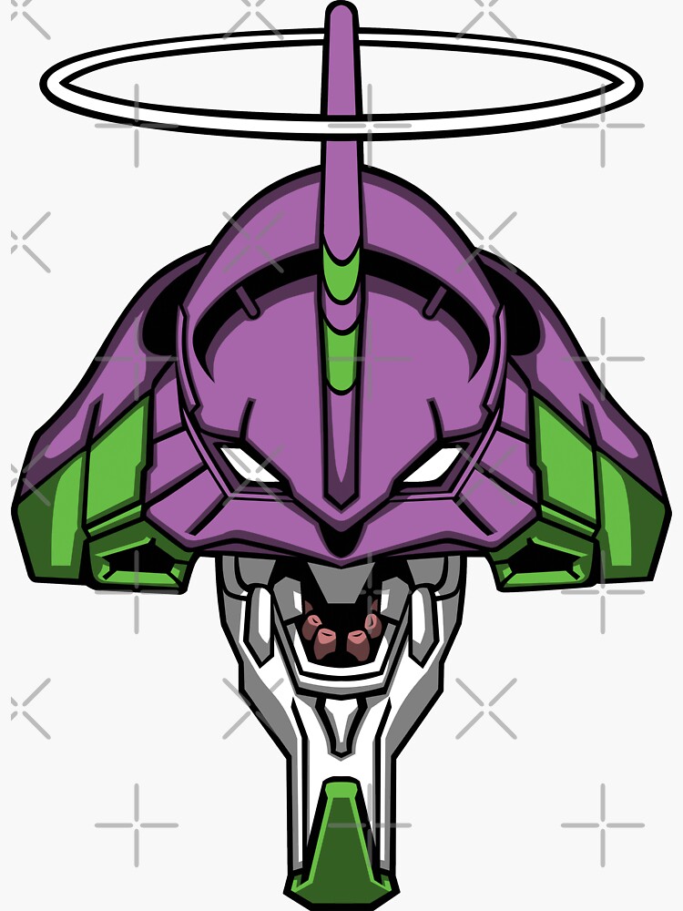 "Unit 01 Evangelion Mask " Sticker for Sale by AlexanderGorham | Redbubble