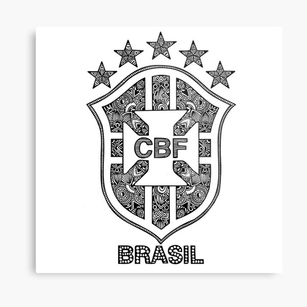 "BRASIL NATIONAL FOOTBALL TEAM LOGO" Metal Print for Sale by ...