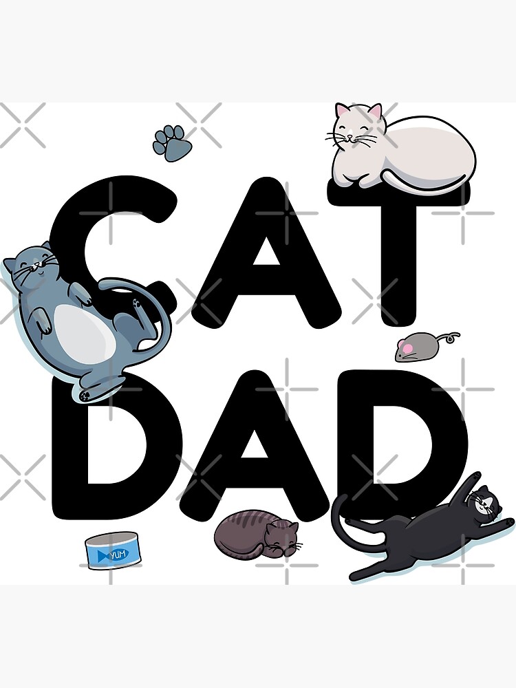 "Cat Dad - Cat Cat man Daddy Kitty Meow" Canvas Print by anziehend ...