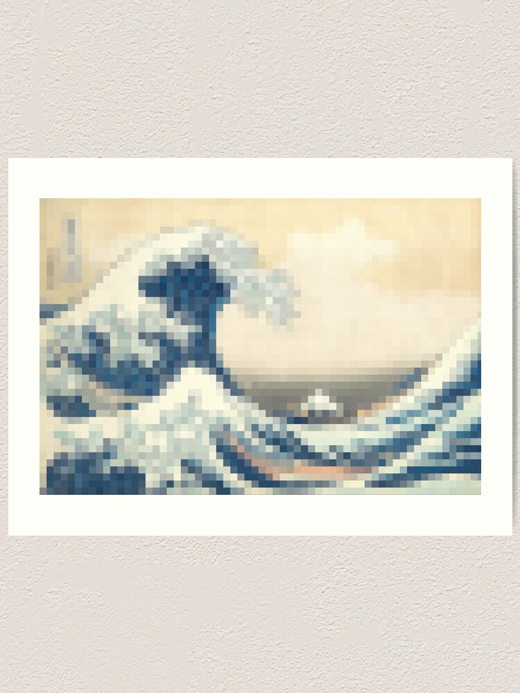 "Great Wave Kanagawa Pixelated" Art Print for Sale by lowkei | Redbubble