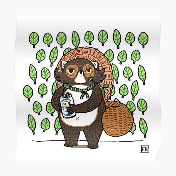 "Tanuki" Poster for Sale by MilkandMomo | Redbubble