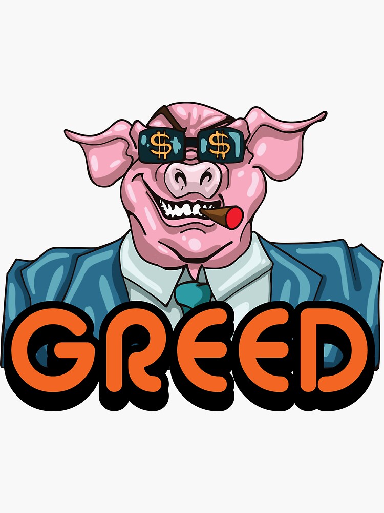 "Corporate Greed" Sticker for Sale by OGjimbo | Redbubble