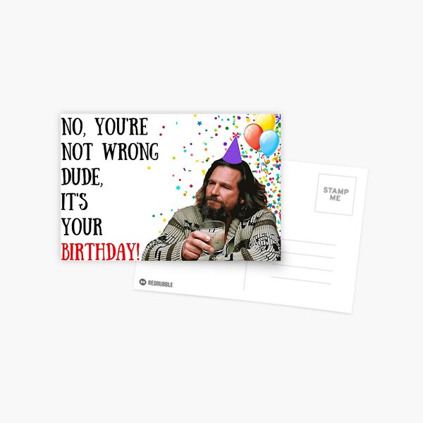"Big Lebowski birthday card, The Dude card" Postcard for Sale by avit1 ...