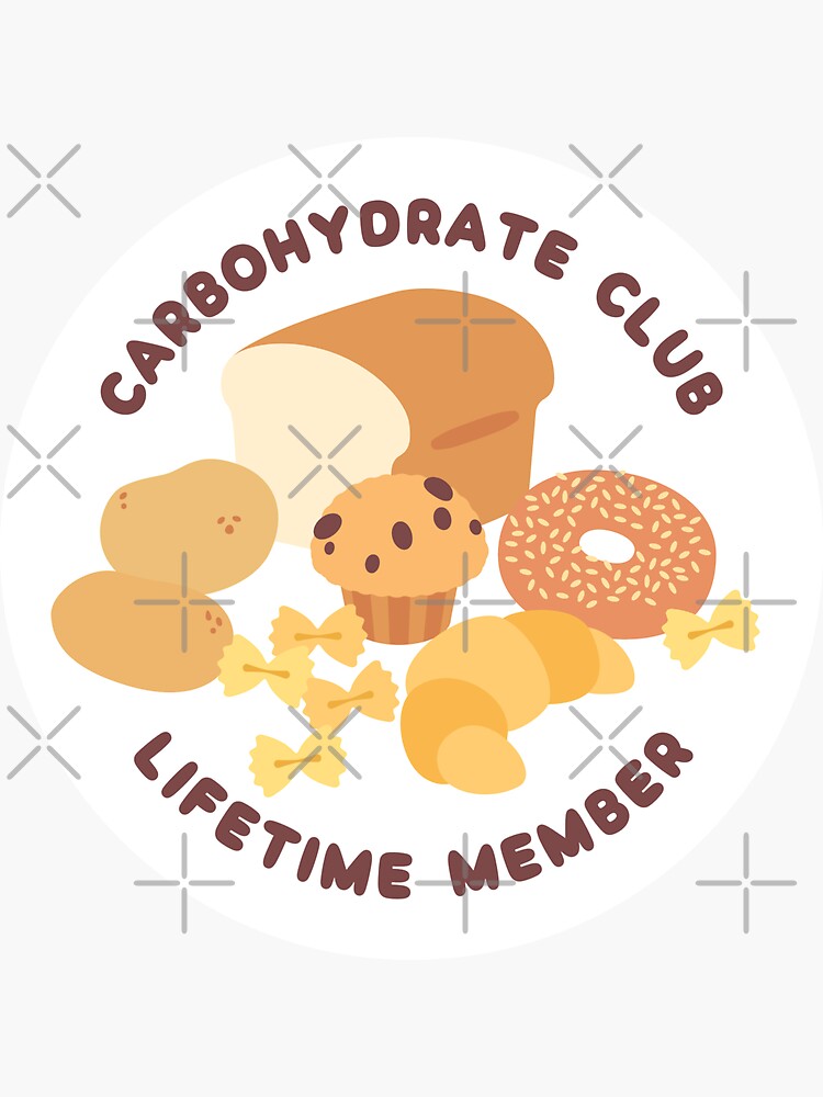 "Carbohydrate Club" Sticker for Sale by boxdrink | Redbubble