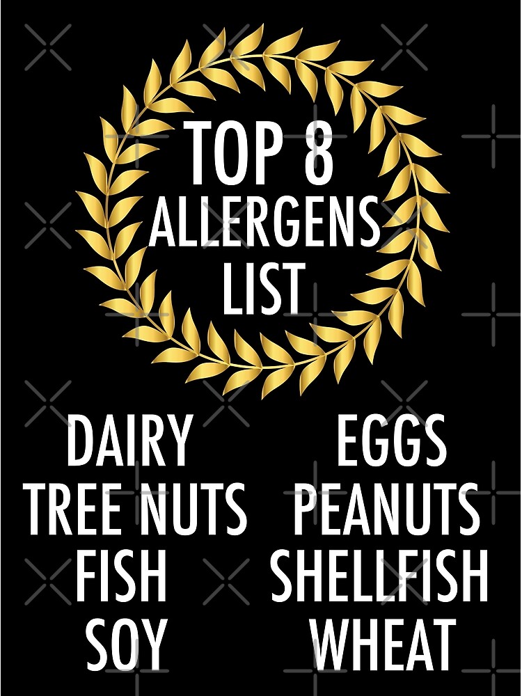 "Top 8 Allergens List for Food Allergy Awareness" Poster for Sale by ...