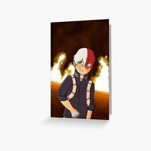 "Fighting Shoto Todoroki " Greeting Card by lotterpops- | Redbubble