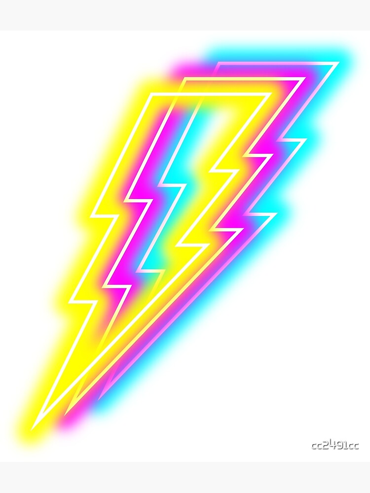 "Neon Lightning Bolt" Poster for Sale by cc2491cc | Redbubble