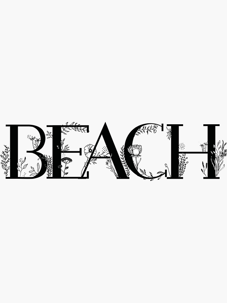 "Floral Beach Lettering" Sticker for Sale by CMDesignonline | Redbubble