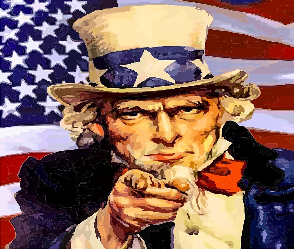 "fwc 0518 uncle sam america flag " by fred chiea | Redbubble