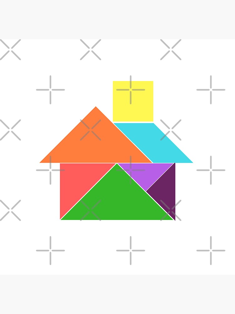 "Tangram House" Sticker by MrMystere | Redbubble