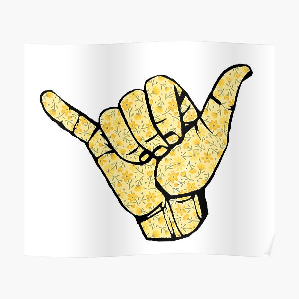 "Yellow floral shaka" Poster by linds-riley | Redbubble