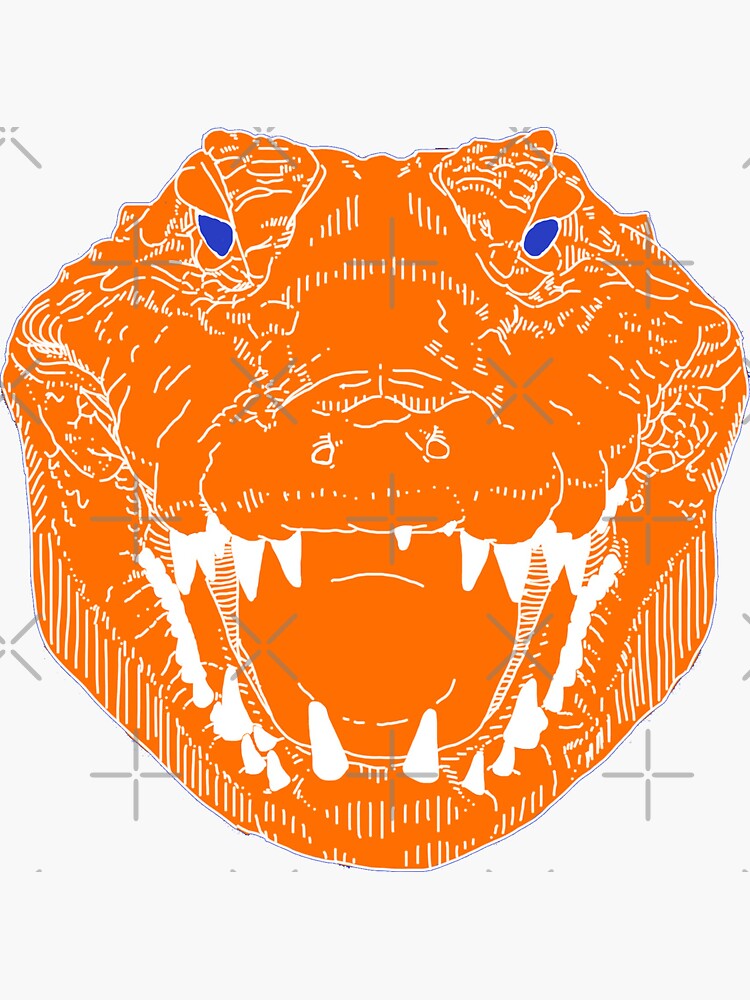 "ORANGE gator face" Sticker for Sale by aquariumjazz | Redbubble