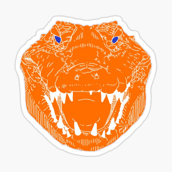 "ORANGE gator face" Sticker for Sale by aquariumjazz | Redbubble
