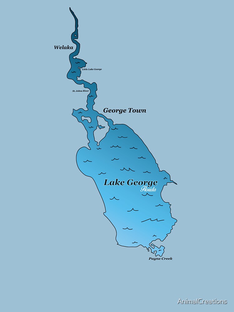 "Lake George Florida Map" T-shirt for Sale by AnimalCreations ...