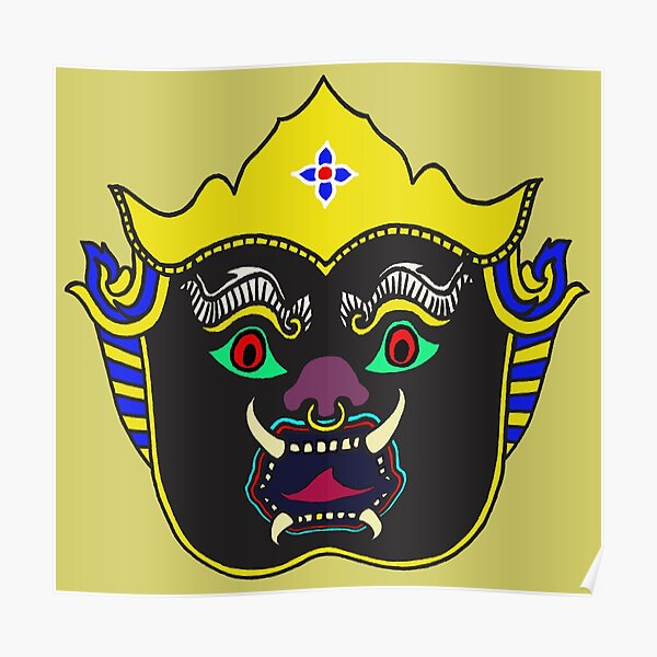"Thai Temple Guardian Yaksha III" Poster for Sale by NickHindRC | Redbubble