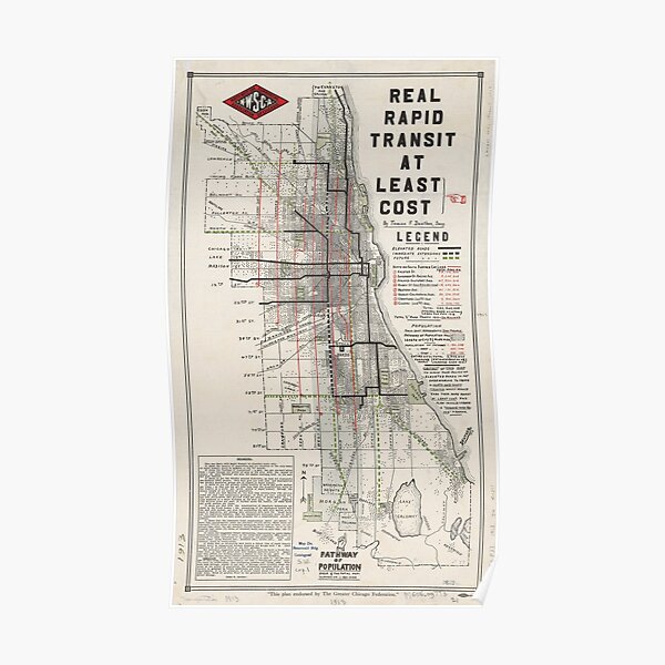 "Vintage Chicago CTA Map " Poster for Sale by ewilson4 | Redbubble