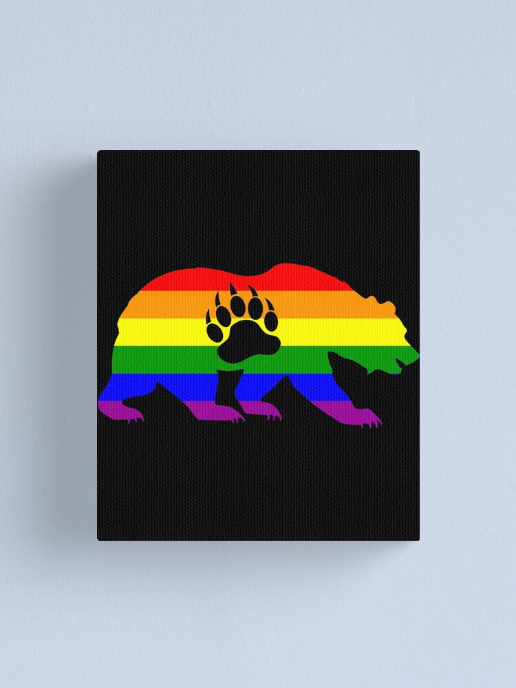 "Gay Bear Pride - LGBT Flag Bear Paw" Canvas Print by Sleazoid | Redbubble