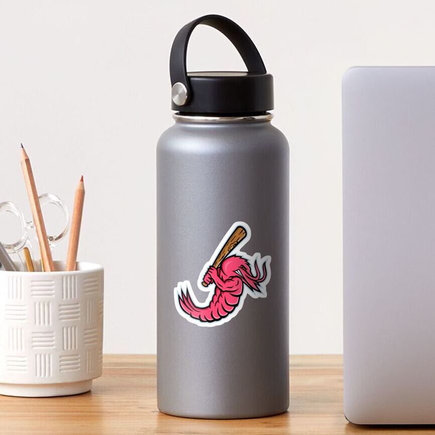"Jumbo Shrimp Baseball Mascot" Sticker by patrimonio | Redbubble