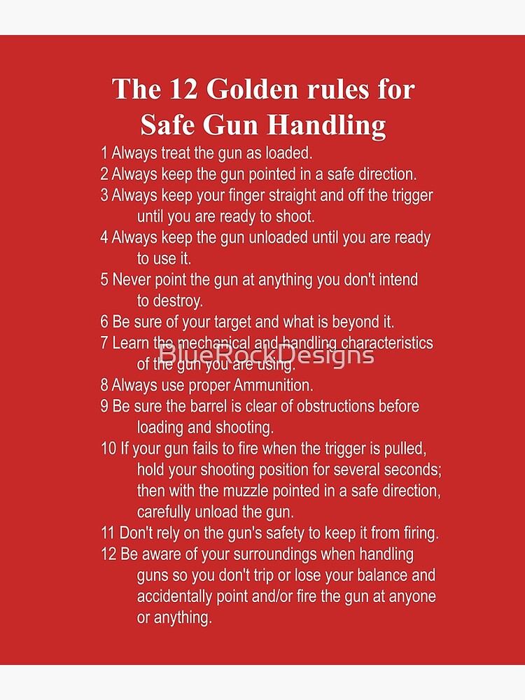 12 Golden Rule Of Gun Handling Safety (v1) Premium Matte Vertical Poster sold by Elizabeth ...